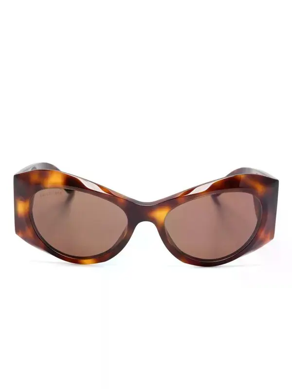 Balenciaga Oval-frame Sunglasses - Brown
