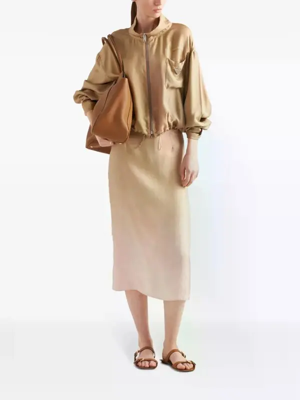 Prada Gradient Twill Midi Skirt