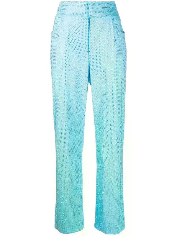 Giuseppe Di Morabito Crystal-embellished Trousers - Blue
