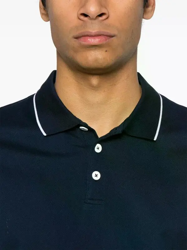 Giorgio Armani Piqué Polo Shirt In Lisle Cotton Yarn