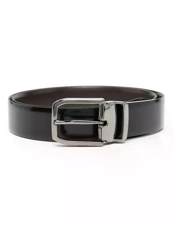 Boggi Milano Reversible Leather Belt - Black