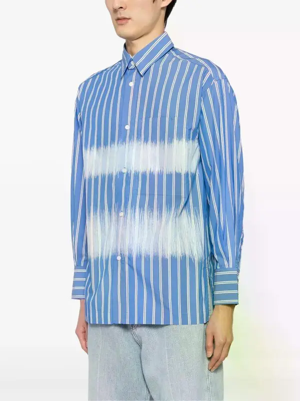 CROQUIS Stripe-pattern Cotton-blend Shirt