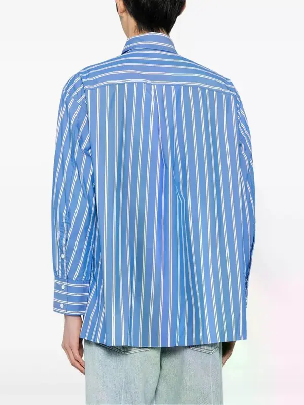 CROQUIS Stripe-pattern Cotton-blend Shirt