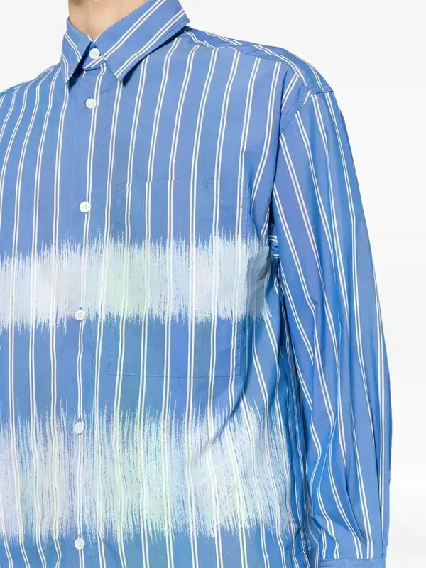 CROQUIS Stripe-pattern Cotton-blend Shirt