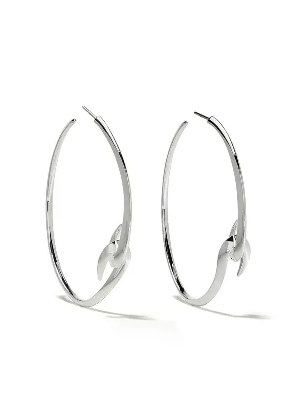 SHAUN LEANE Hook Large Hoop Earrings - Silver