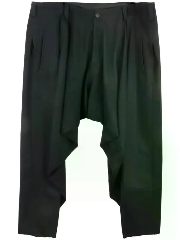 Yohji Yamamoto Drop-crotch Wool Trousers - Black