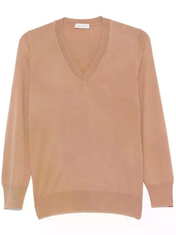 LE TRICOT PERUGIA Fine Knit V-neck Sweater