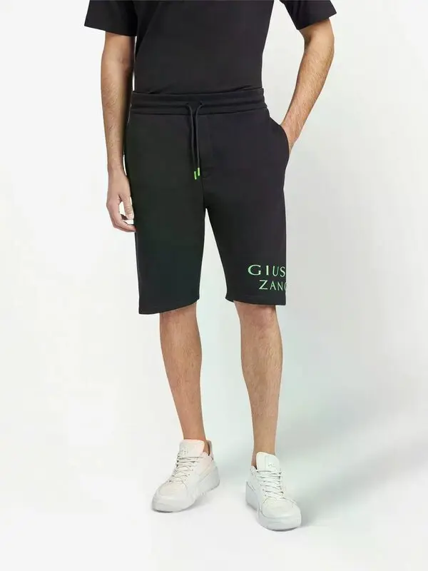 GIUSEPPE ZANOTTI Cotton Track Shorts With Contrast Trim - Black
