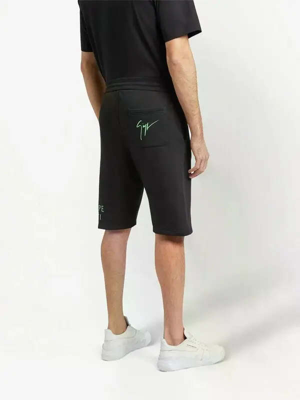 GIUSEPPE ZANOTTI Cotton Track Shorts With Contrast Trim - Black