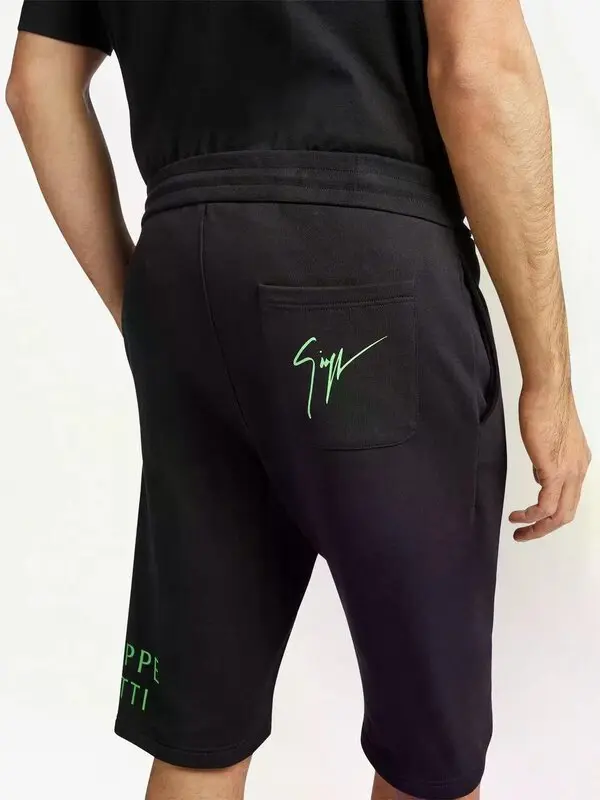 GIUSEPPE ZANOTTI Cotton Track Shorts With Contrast Trim - Black