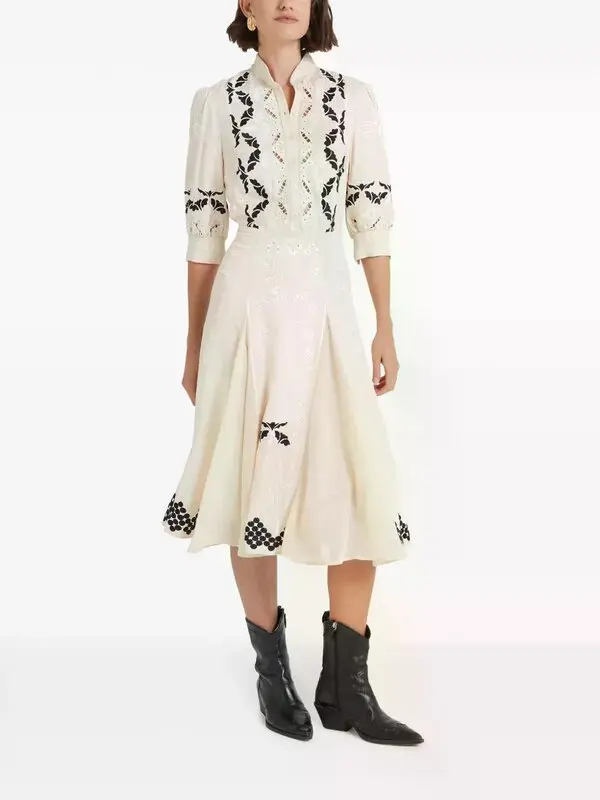 TEMPERLEY LONDON Daphne Midi Dress - Neutrals