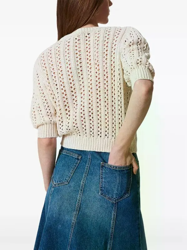 TWINSET Crochet Knit Jumper With Appliqué Detail