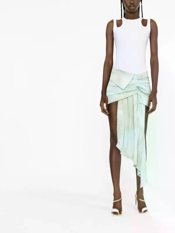 Off-White Ombré Effect Asymmetric Skirt - Blue