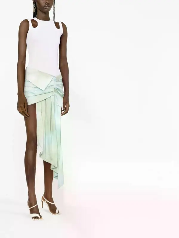 Off-White Ombré Effect Asymmetric Skirt - Blue
