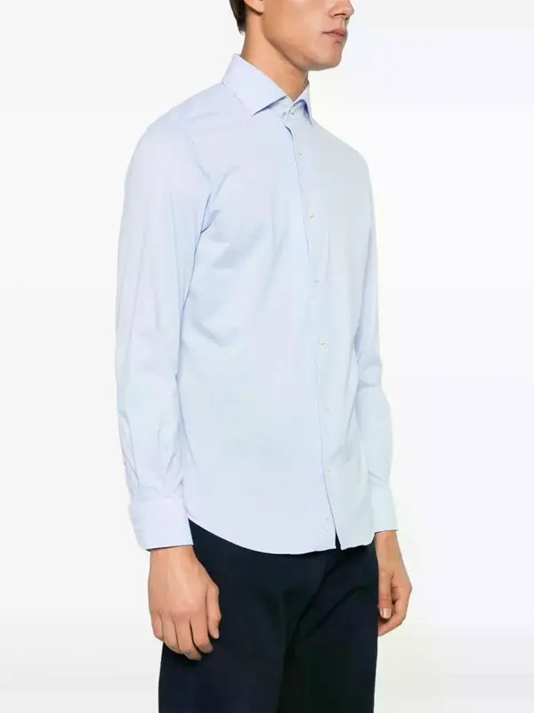 Boggi Milano Japanese Jersey Button-up Shirt - Blue