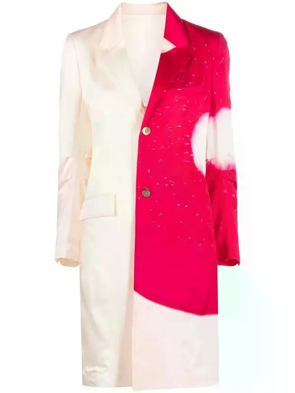 Issey Miyake Asymmetrical Graphic Print Coat
