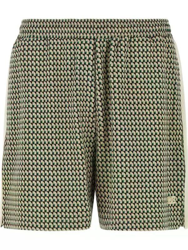 WALES BONNER Geometric Print Elasticated Waist Shorts - Brown