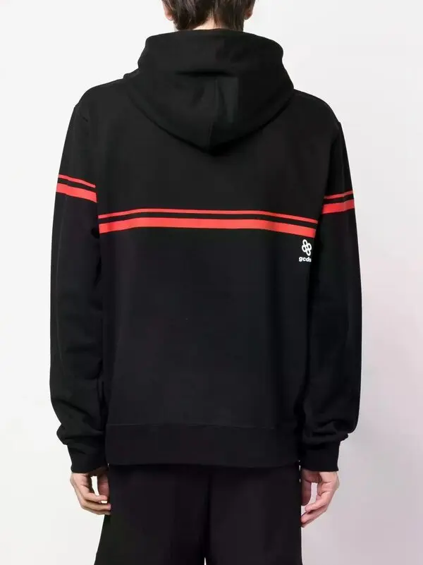 Gcds Cotton Hoodie With Stripe Detailing