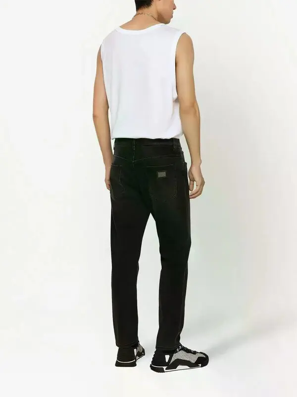 Dolce & Gabbana Logo-appliqué Tapered-leg Jeans