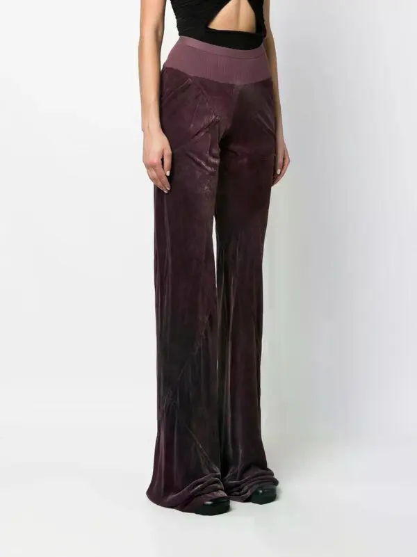 Rick Owens Hammered Velvet Flared Trousers
