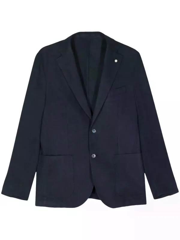 LUIGI BIANCHI MANTOVA Herringbone Blazer - Blue