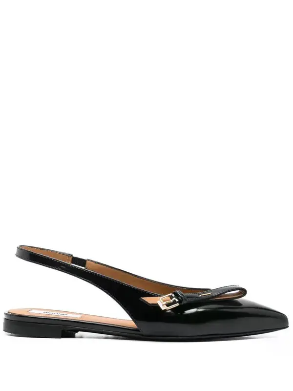 Moschino Decorative Buckle Slingback Pumps - Black