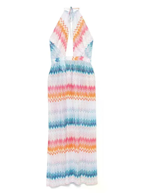 Missoni Zigzag Lamé Maxi Dress - Blue