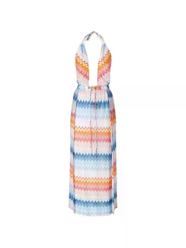 Missoni Zigzag Lamé Maxi Dress - Blue