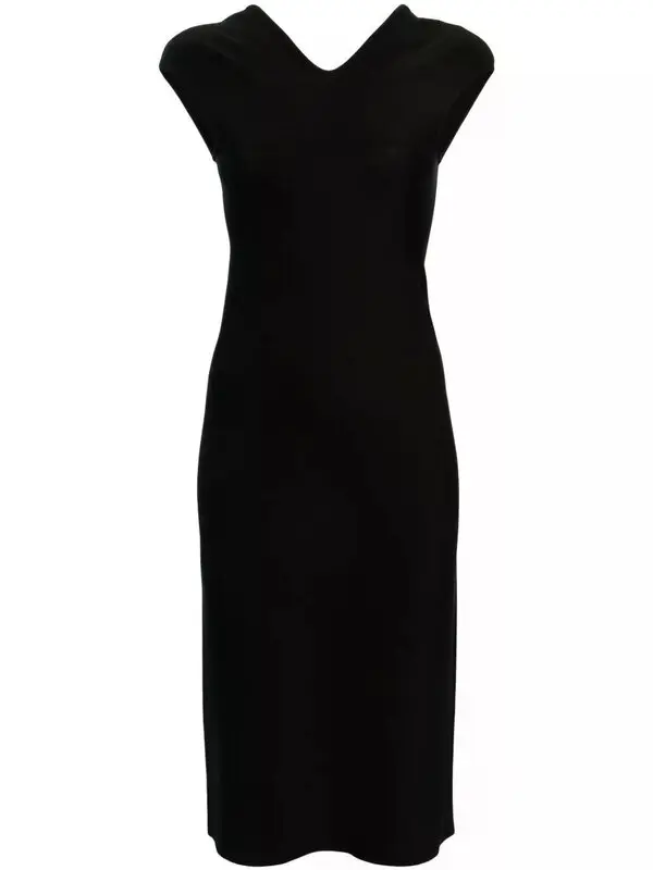 MRZ Knitted V-neck Pencil Midi Dress