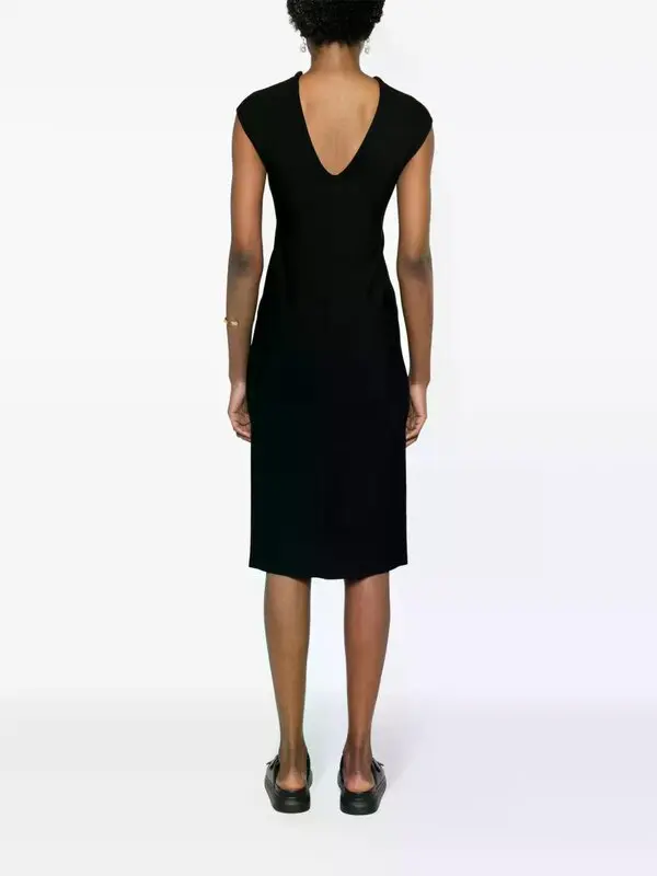 MRZ Knitted V-neck Pencil Midi Dress