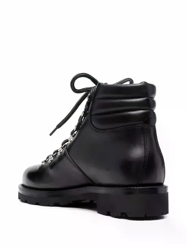 SCAROSSO Catherine Leather Lace-up Boots - Black