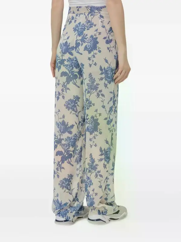 SEMICOUTURE Floral Print Trousers - Blue
