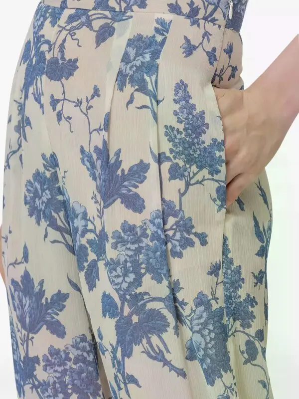 SEMICOUTURE Floral Print Trousers - Blue