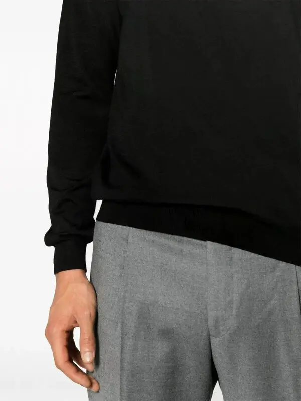 Malo Silk Blend Mock Neck Fine Knit Long Sleeve Sweater