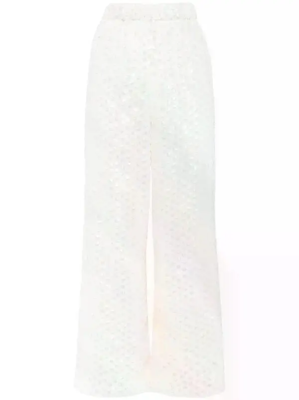 NEEDLE & THREAD Embellished Straight Leg Trousers - Neutrals