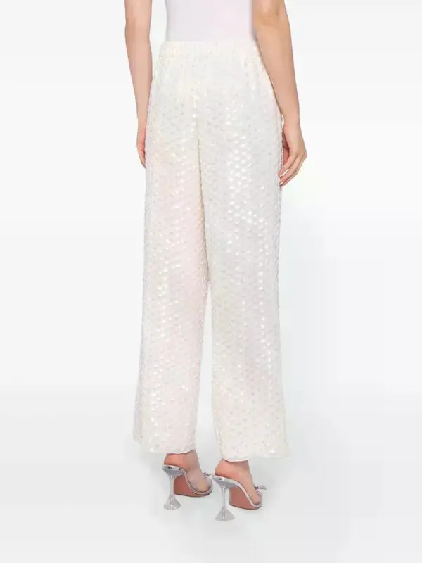 NEEDLE & THREAD Embellished Straight Leg Trousers - Neutrals