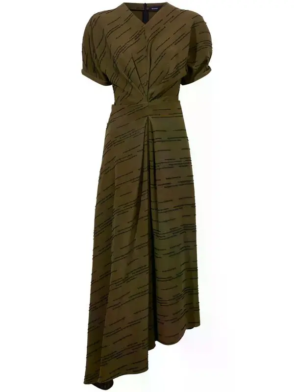 Proenza Schouler Vivienne Asymmetric Striped Dress - Green