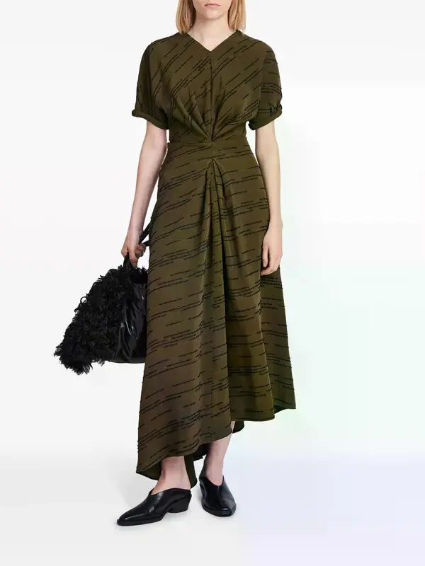 Proenza Schouler Vivienne Asymmetric Striped Dress