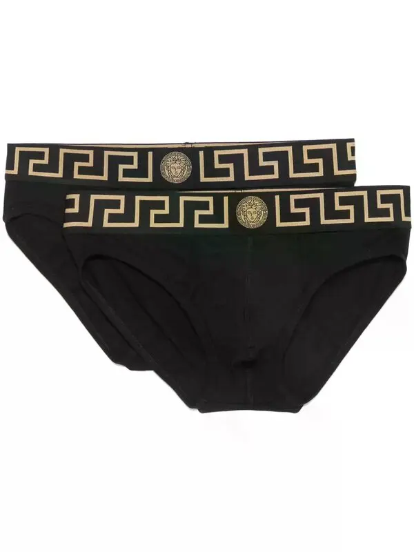 Versace Cotton-jersey Briefs - Black