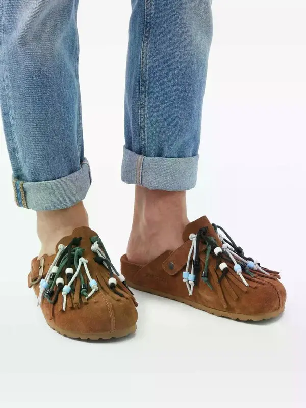 SCAROSSO Gea Tasseled Suede Mules
