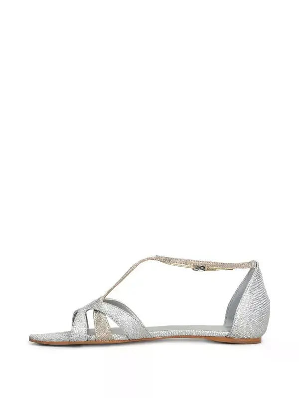 ANDREA CARRANO Two-tone Flat Sandals - Silver