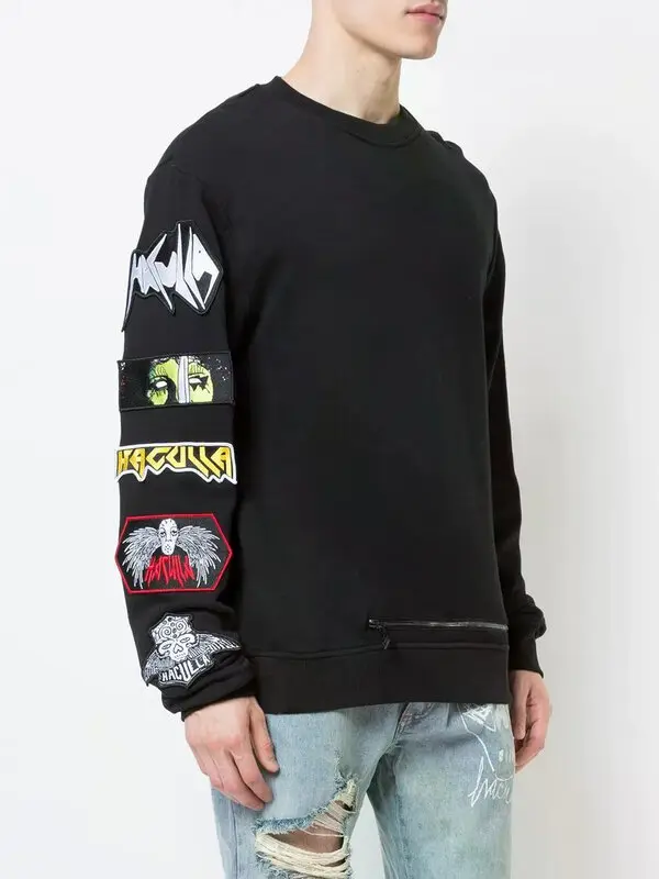 HACULLA. Mad Max Crewneck Sweatshirt With Embellished Sleeves