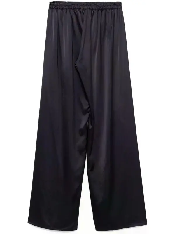 GENTRYPORTOFINO Satin Wide Leg Trousers - Blue