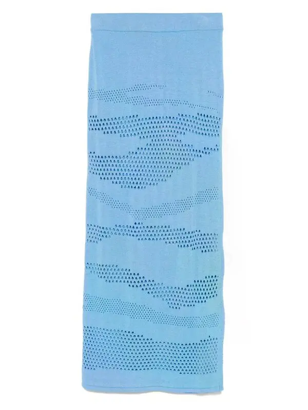 AKEP Crochet-knit Maxi Skirt - Blue