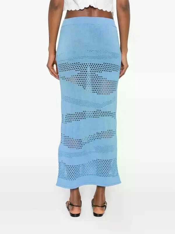 AKEP Crochet-knit Maxi Skirt - Blue