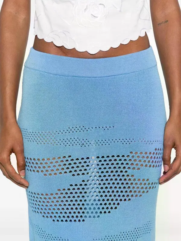 AKEP Crochet-knit Maxi Skirt - Blue
