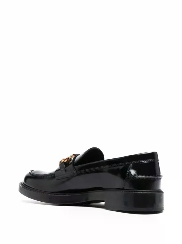 TOD'S Logo Plaque Leather Loafers