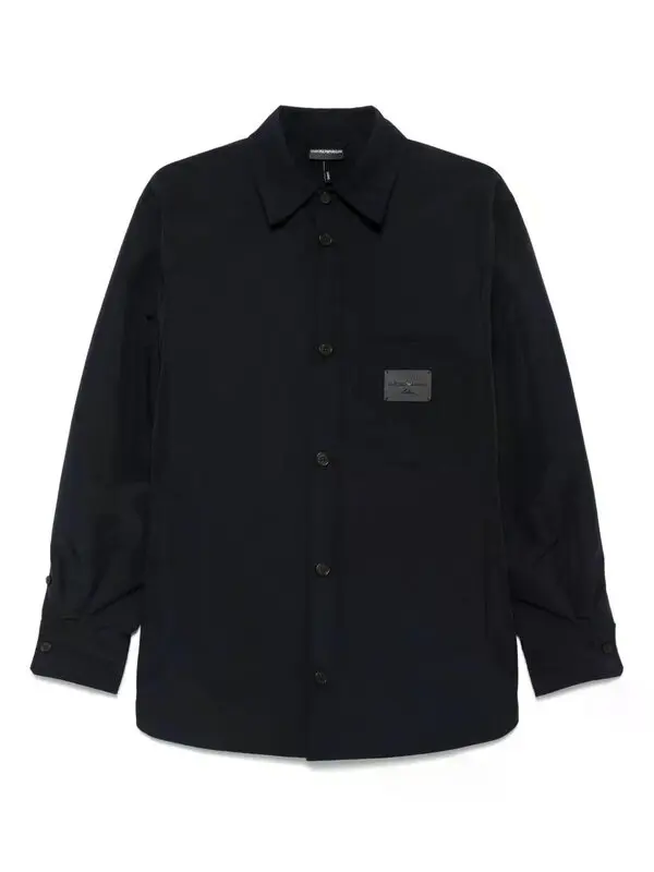 Emporio Armani Logo-patch Shirt Jacket - Blue