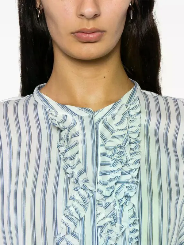 Dorothee Schumacher Striped Shirt With Ruffle Detail