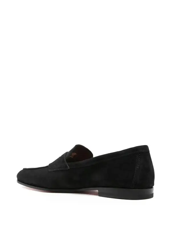 Santoni Carlo Suede Loafers - Black